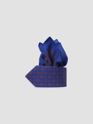 Stefano Ricci Luxury Printed Silk Tie Set Blue