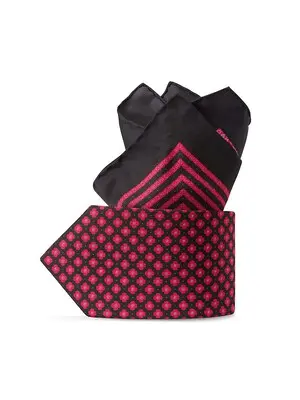 Stefano Ricci Luxury Printed Silk Tie Set Pink