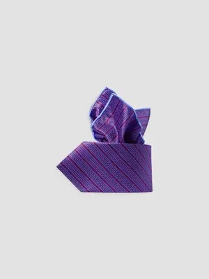 Stefano Ricci Luxury Printed Silk Tie Set - Red Lilac