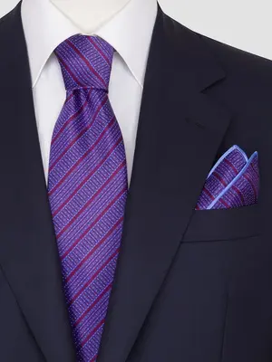 Stefano Ricci Luxury Printed Silk Tie Set - Red Lilac