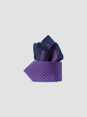 Stefano Ricci Luxury Printed Silk Tie Set - Red