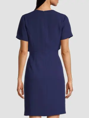 Shani Twisted Bow Crepe Cocktail Dress - Blue