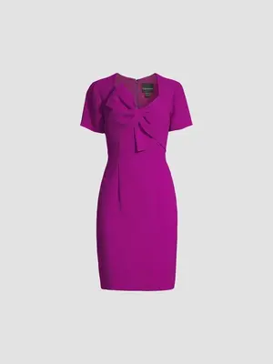 Shani Twisted Bow Crepe Cocktail Dress - Wine