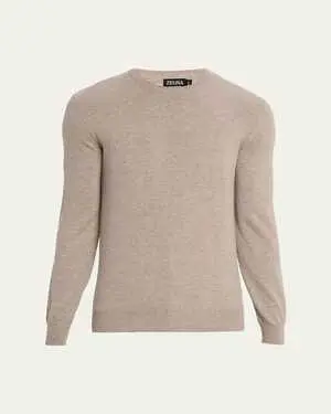 Zegna Oasi Cashmere Crewneck Sweater - Beige