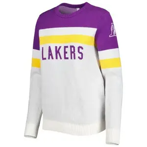 LUSSO Cream Los Angeles Lakers Dominique Pullover Sweater