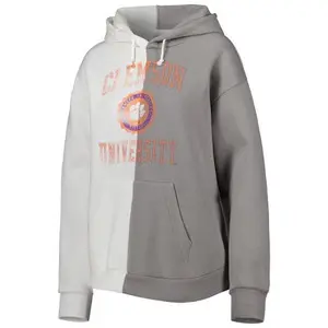 GAMEDAY COUTURE Gray/ Clemson Tigers Split Pullover Hoodie