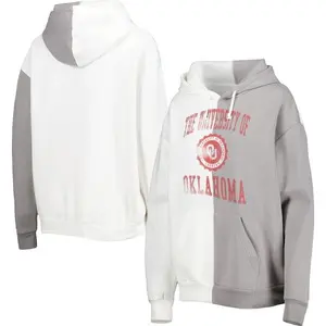 GAMEDAY COUTURE Gray/ Oklahoma Sooners Split Pullover Hoodie - White
