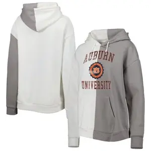 GAMEDAY COUTURE Gray/ Auburn Tigers Split Pullover Hoodie - White