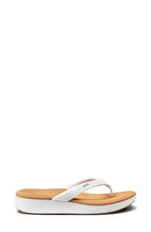 Reef Cushion Cloud Platform Flip Flop - White/tan