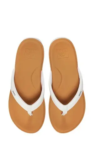 Reef Cushion Cloud Platform Flip Flop - White/tan