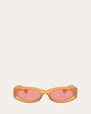 Miu Miu Miu Miu Logo Oval Sunglasses Pink