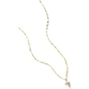 Lana Jewelry 14k Gold Mini Diamond Cross Pendant Necklace - Yellow