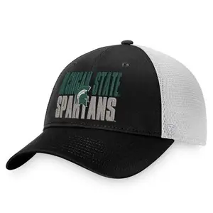 Top Of The World White Michigan State Spartans Stockpile Trucker Snapback Hat - Black