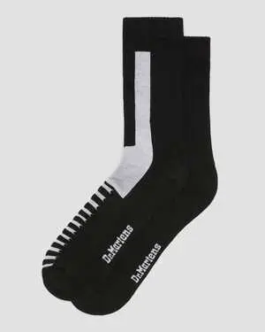 Dr. Martens Double Doc Cotton-blend Crew Socks - Black,white