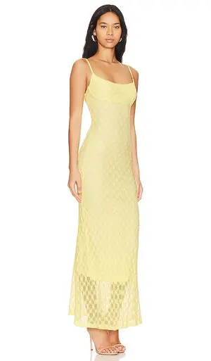 Bardot Adoni Mesh Maxi Dress - Canary Yellow