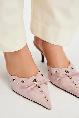 Women's Pink Heels Mules Clogs