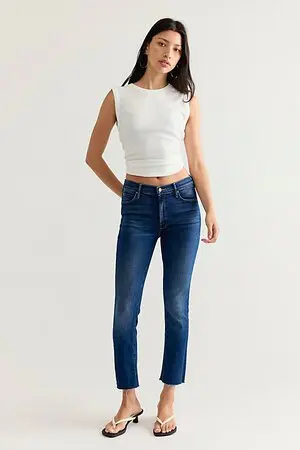 MOTHER Mid-rise Dazzler Ankle Fray Jeans - Taking Chances