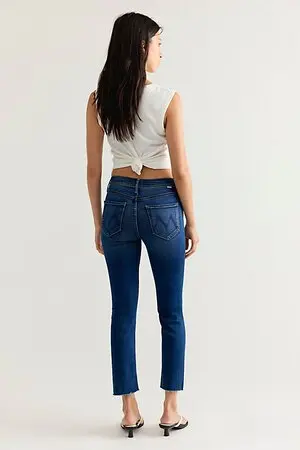 MOTHER Mid-rise Dazzler Ankle Fray Jeans