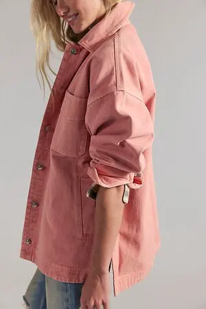 Free People We The Free Madison City Denim Jacket - Lychee Blush