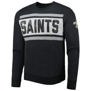 '47 Heathered New Orleans Saints Bypass Tribeca Pullover Sweatshirt