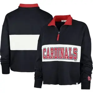 '47 St. Louis Cardinals Remi Quarter-zip Cropped Top - Navy