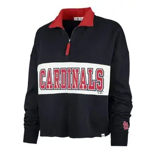 '47 St. Louis Cardinals Remi Quarter-zip Cropped Top