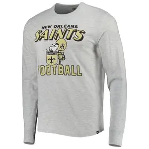 '47 Heathered New Orleans Saints Dozer Franklin Long Sleeve T-shirt