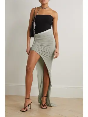 Rick Owens Asymmetric Ruched Skirt