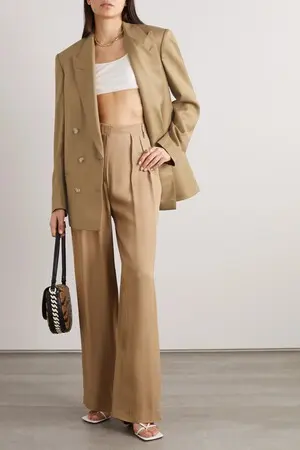 Stella McCartney Double-breasted Grain De Poudre Blazer