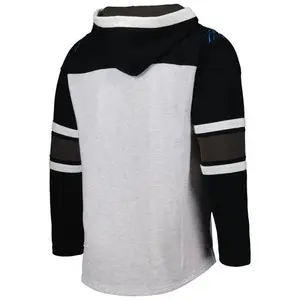 '47 Carolina Panthers Heather Gridiron Lace-up Pullover Hoodie