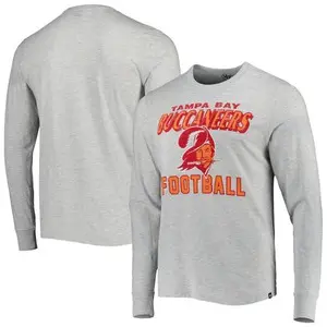 '47 Heathered Tampa Bay Buccaneers Dozer Franklin Long Sleeve T-shirt - Gray