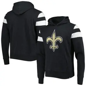 '47 Heathered New Orleans Saints Premier Nico Pullover Hoodie - Black