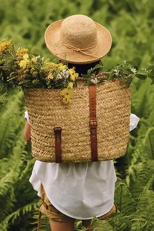 TERRAIN Rounded Raffia Sun Hat - Multi