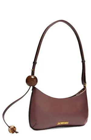 Jacquemus Le Bisou Leather Shoulder Bag - 855 Medium Brown