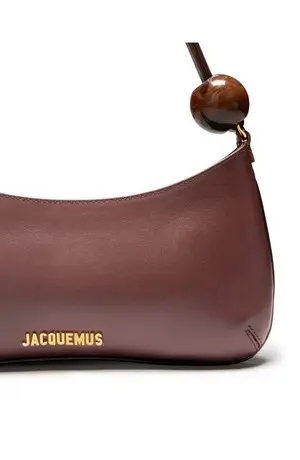 Jacquemus Le Bisou Leather Shoulder Bag - 855 Medium Brown
