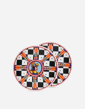 Dolce & Gabbana Set 2 Porcelain Dessert Plates - Multicolor