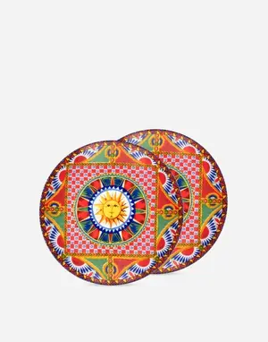 Dolce & Gabbana Set 2 Porcelain Dessert Plates - Multicolor