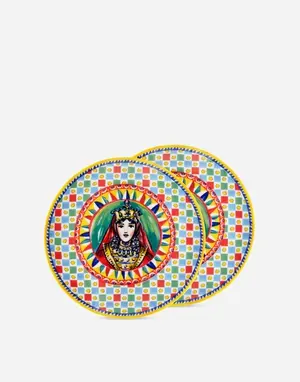 Dolce & Gabbana Set 2 Porcelain Dessert Plates - Multicolor