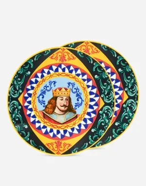 Dolce & Gabbana Set 2 Porcelain Dinner Plates - Multicolor