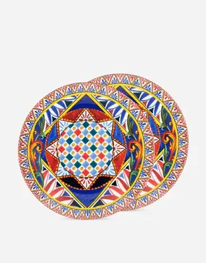 Dolce & Gabbana Set 2 Porcelain Dinner Plates - Multicolor