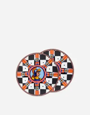 Dolce & Gabbana Set 2 Porcelain Bread Plates - Multicolor