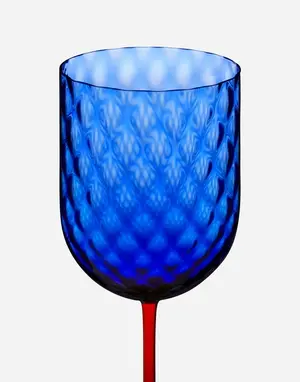 Dolce & Gabbana Hand-blown Murano Red Wine Glass - Multicolor