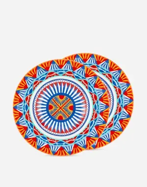 Dolce & Gabbana Set 2 Soup Plates In Fine Porcelain - Multicolor