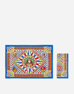 Dolce & Gabbana Set Linen Placemat And Napkin - Multicolor
