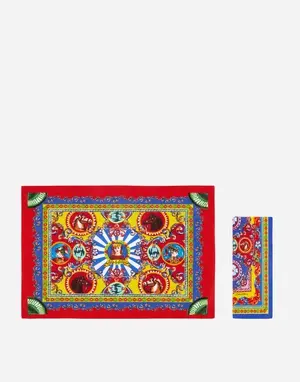 Dolce & Gabbana Set Linen Placemat And Napkin - Multicolor