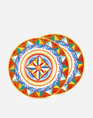 Dolce & Gabbana Set 2 Soup Plates In Fine Porcelain - Multicolor