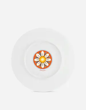 Dolce & Gabbana Set 2 Dinner Plates In Fine Porcelain
