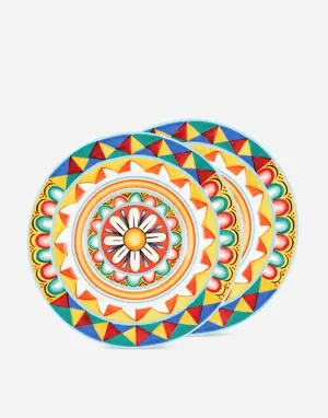 Dolce & Gabbana Set 2 Soup Plates In Fine Porcelain - Multicolor