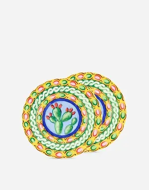 Dolce & Gabbana Set 2 Bread Plates In Fine Porcelain - Multicolor