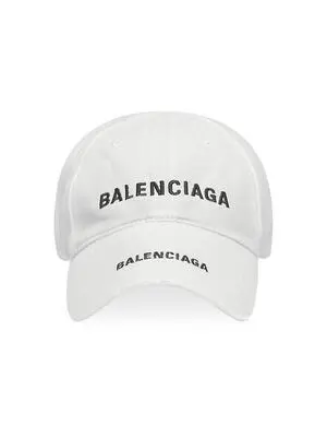 Balenciaga Men's Double Logo Cap - White  - White